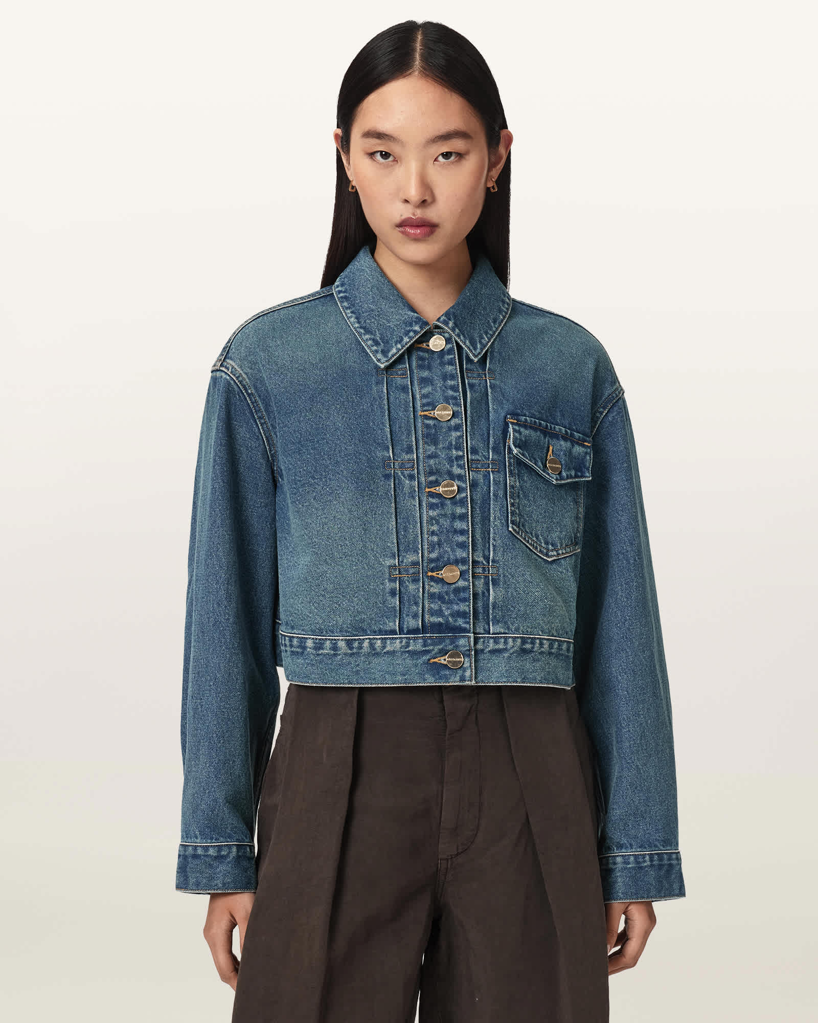 ALLSAINTS AllSaints Blink Cropped Denim Jacket