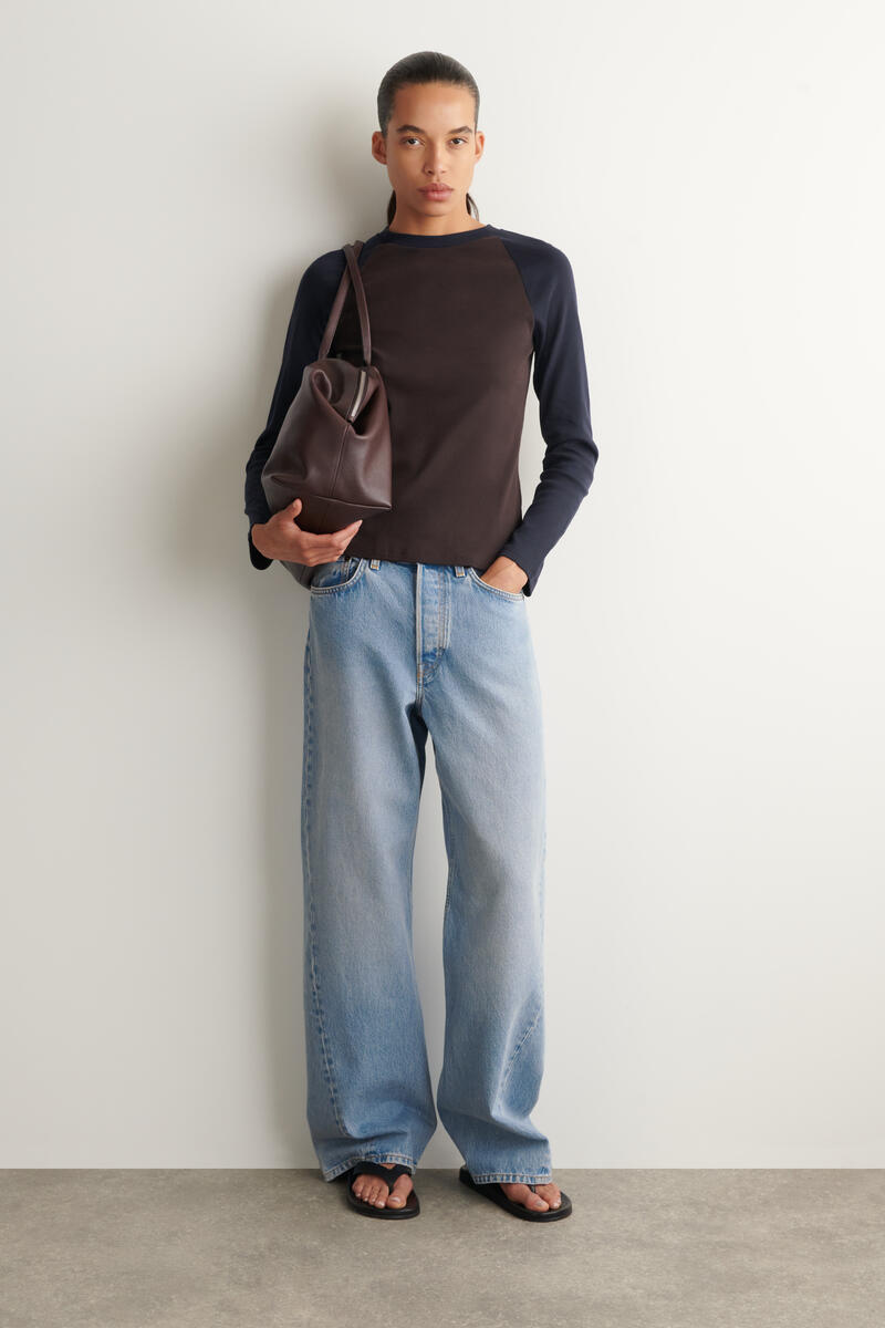 COS COS Long Sleeve Cotton Raglan T-Shirt
