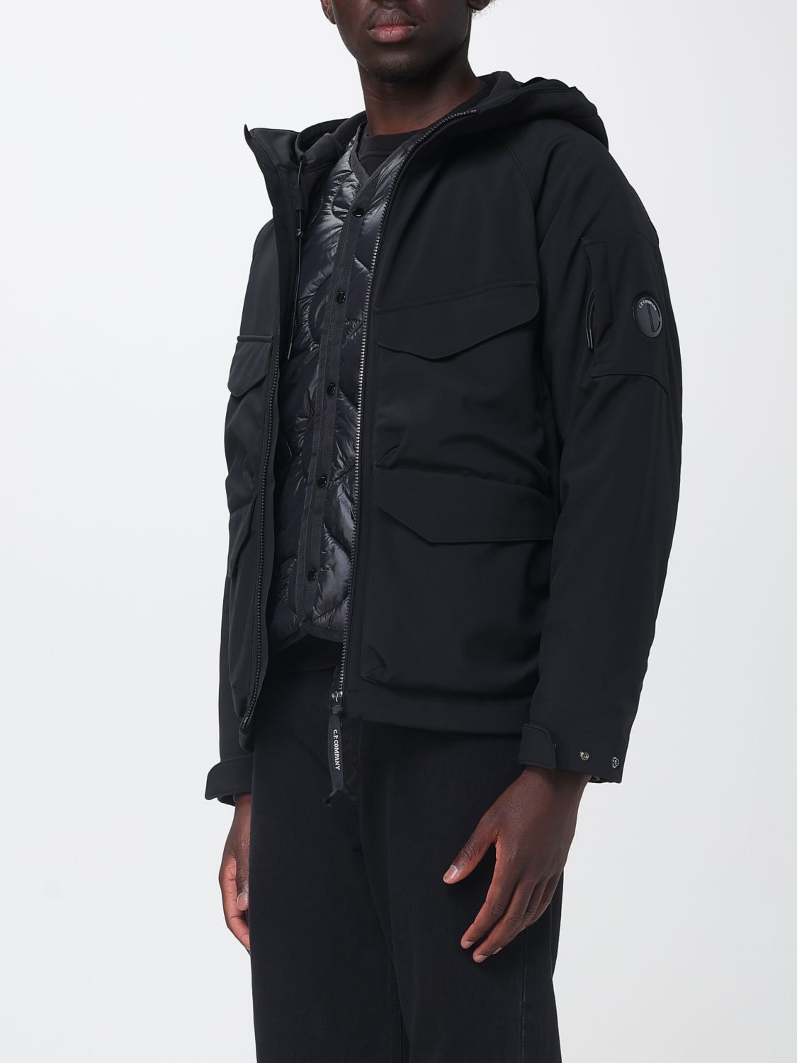 C.P. COMPANY C.P. Company Short Quilted Technical Fabric Parka with Removable Hood