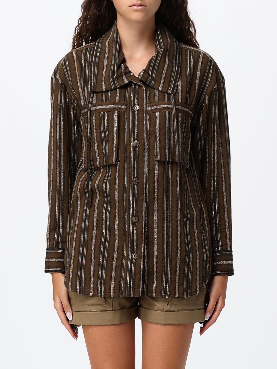 ISABEL MARANT ÉTOILE Isabel Marant Striped Cropped Jacket in Cotton and Lurex