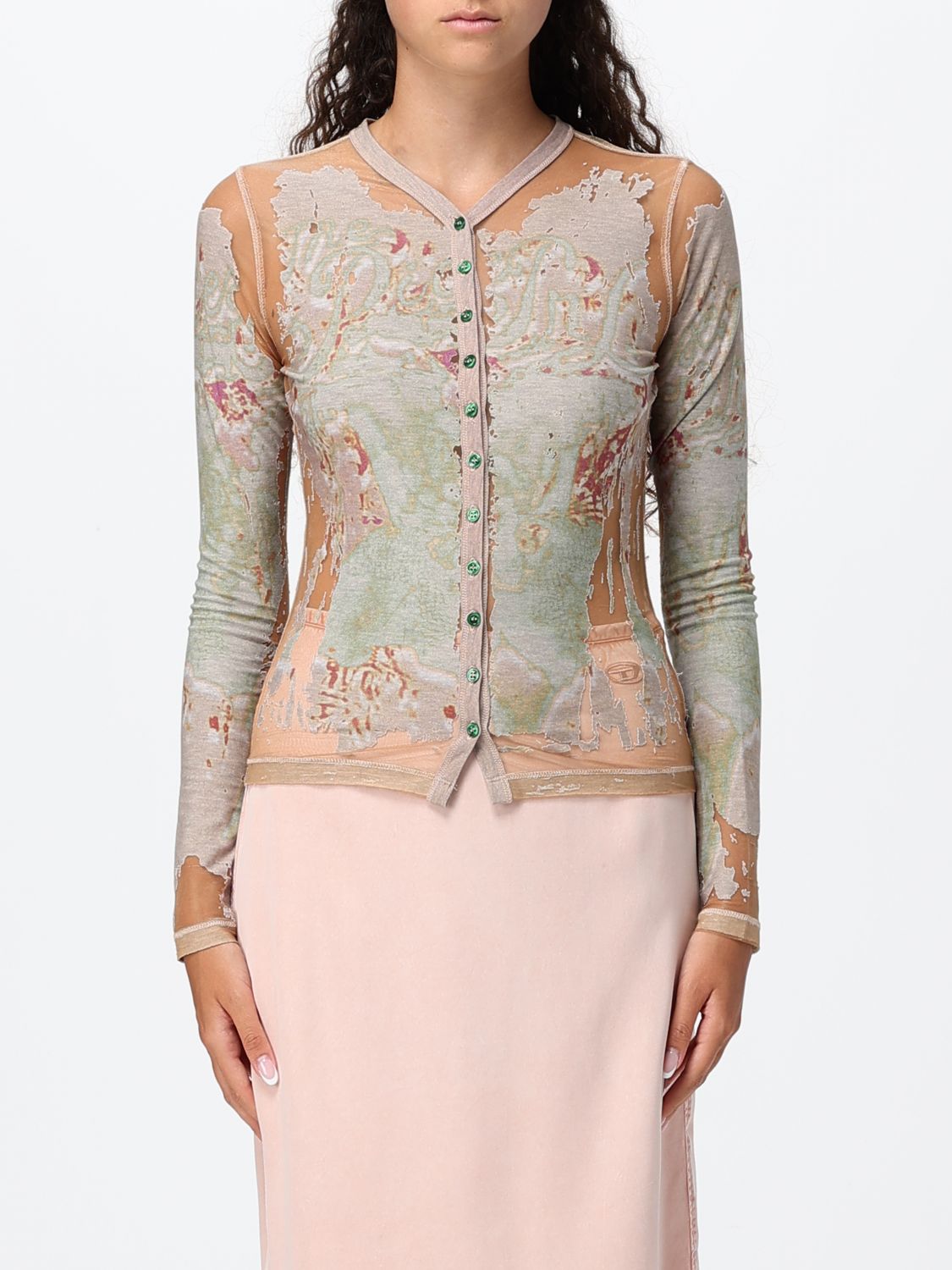 DIESEL® DIESEL Printed Mesh Cardigan