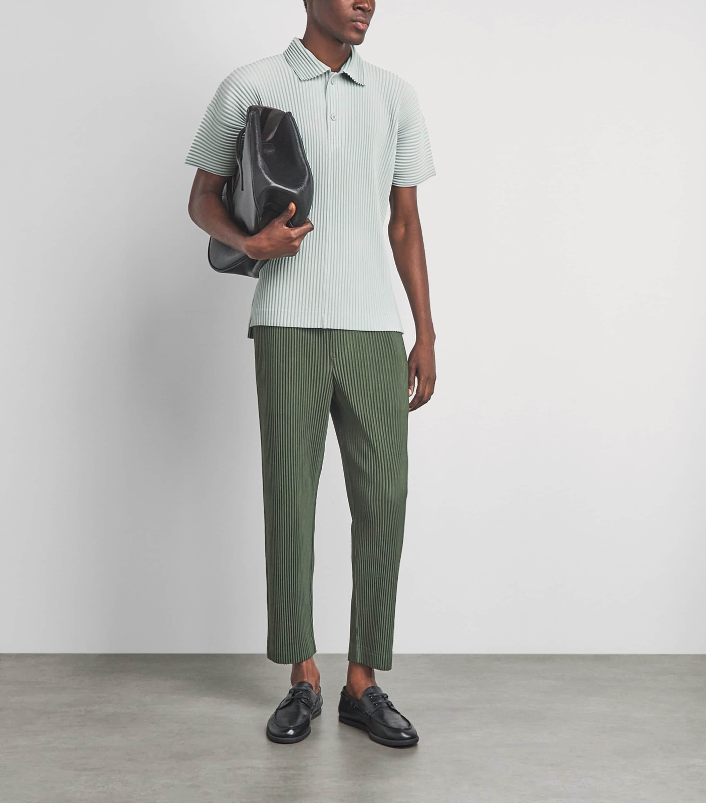 ISSEY MIYAKE pleated polo shirt