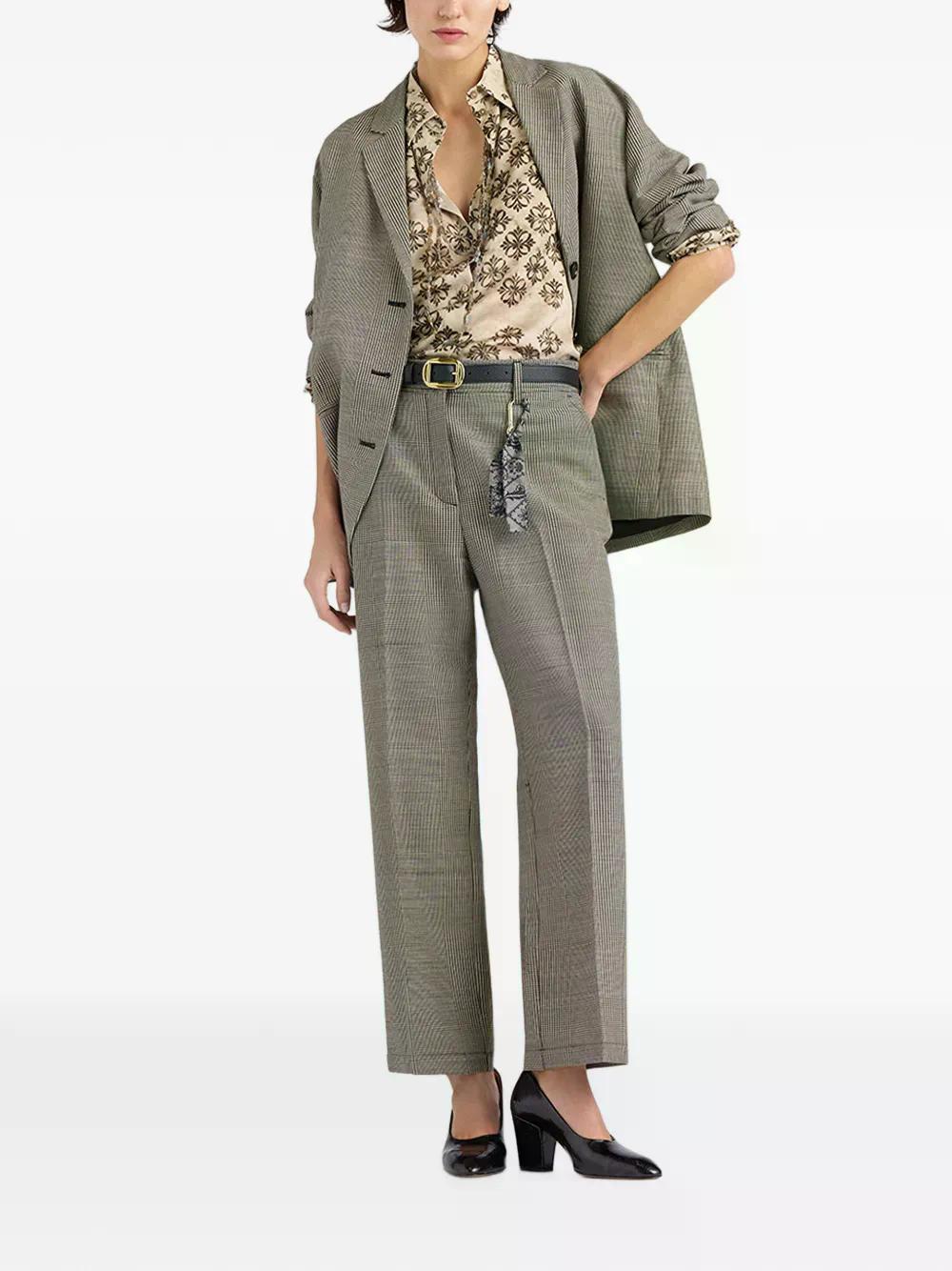 MOMONI Momonì Pressed-Crease Checkered Trousers