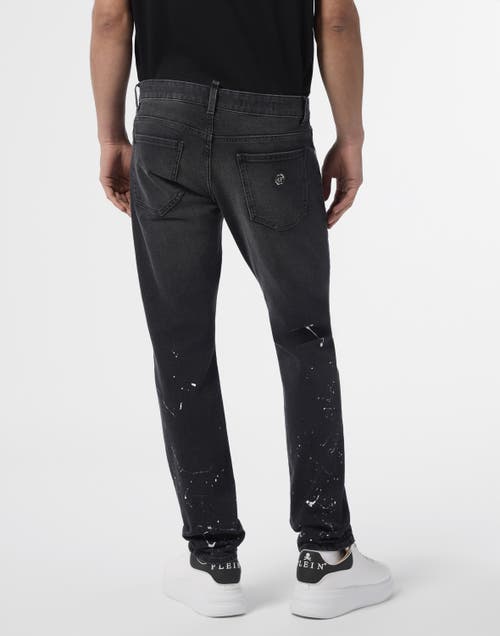 PHILIPP PLEIN PHILIPP PLEIN Super Straight Cut Jeans with Paint Splatter