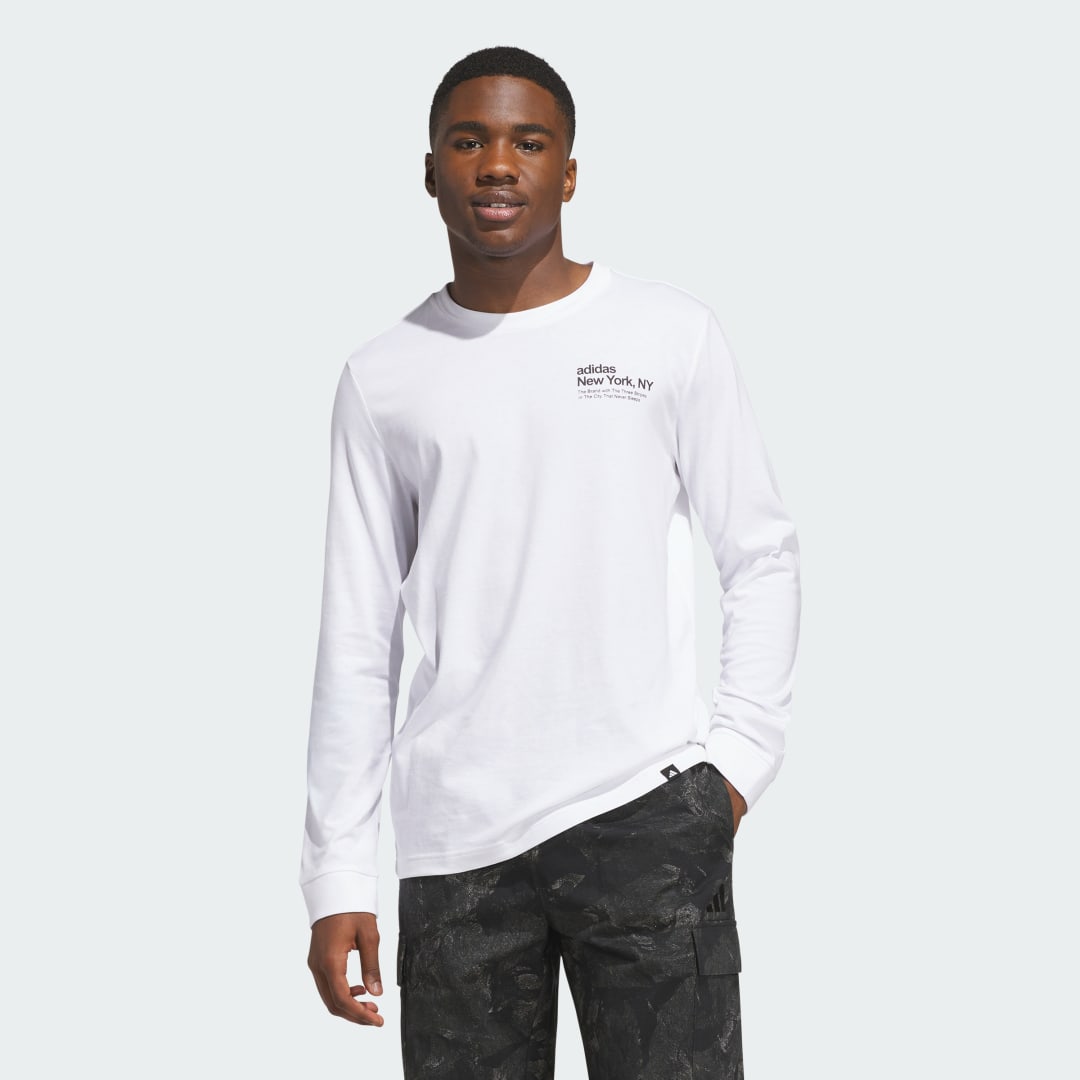 ADIDAS nyc building graphic long sleeve t-shirt xs