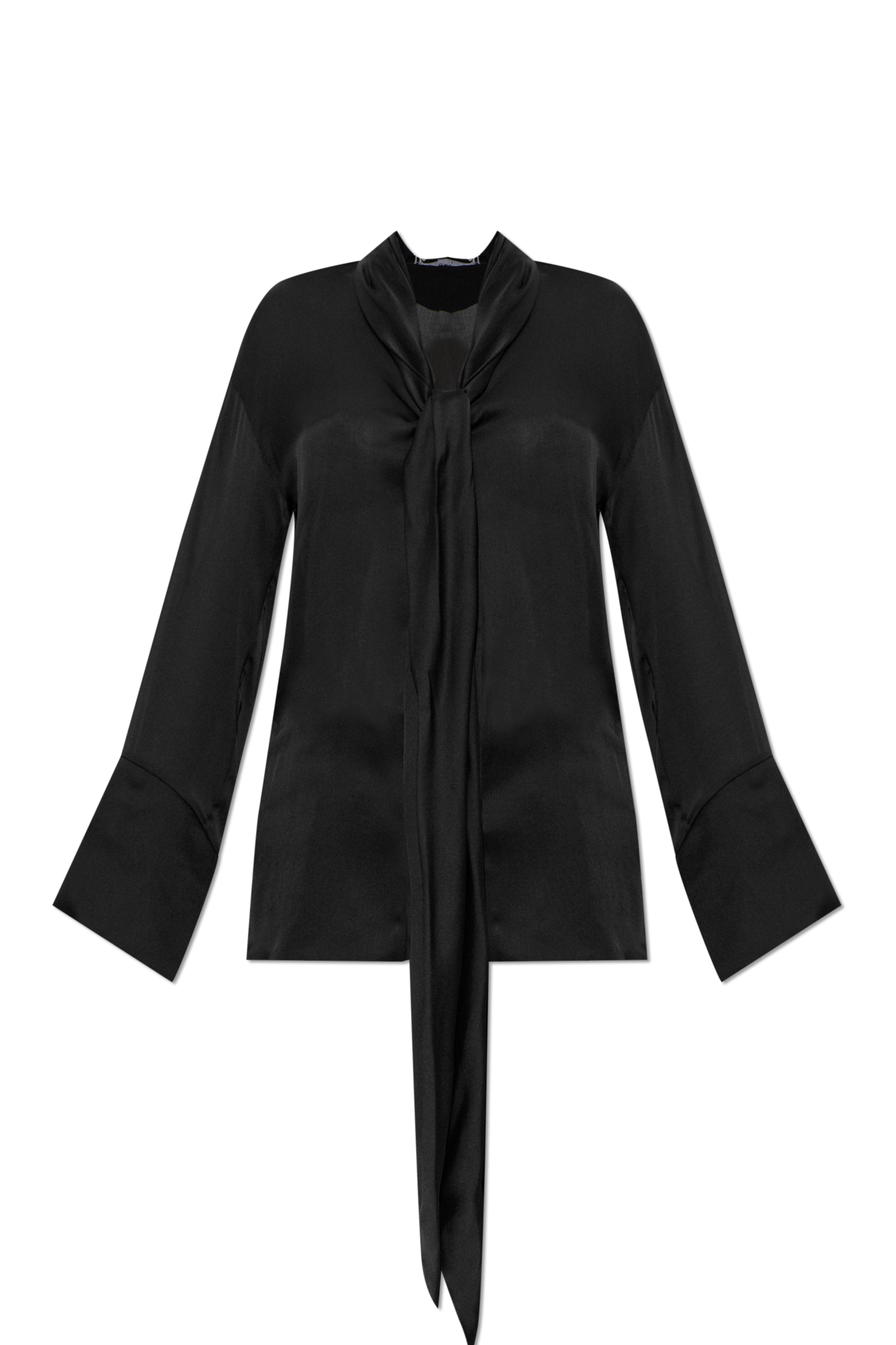 BALMAIN Balmain Silk Shirt with Decorative Scarf