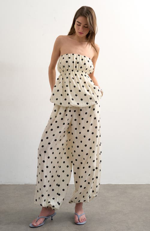 TOPSHOP Topshop Polka Dot Bubble Hem Bandeau Top