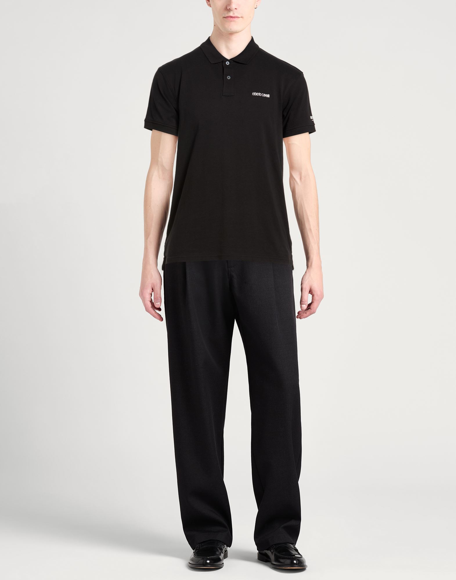 ROBERTO CAVALLI man polo shirt black size xl cotton