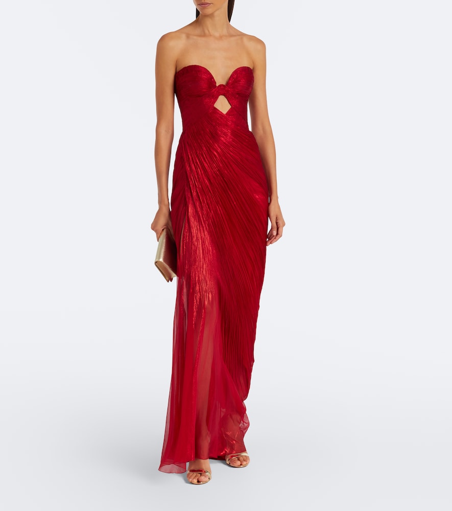 MARIA LUCIA HOHAN Maria Lucia Hohan Zephyra Metallic Silk Corset Gown