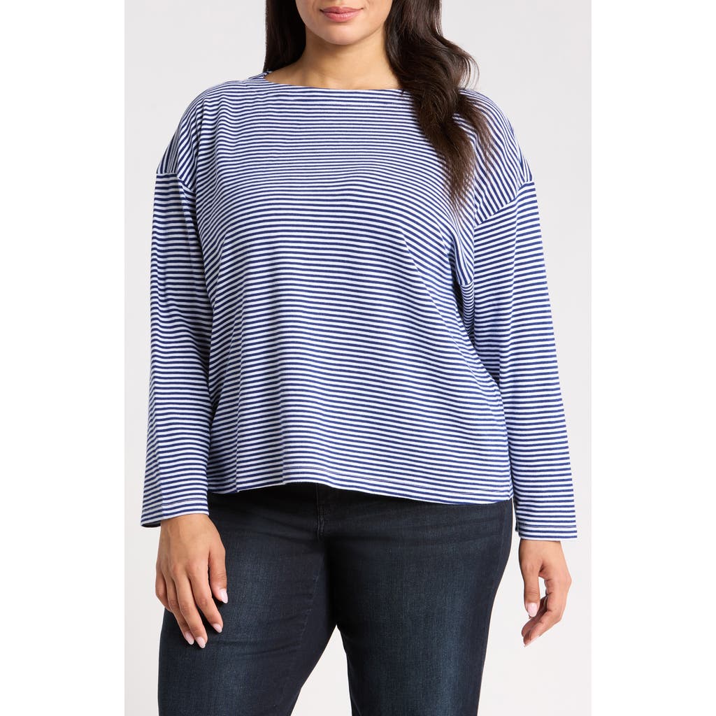 EILEEN FISHER Eileen Fisher Striped Organic Cotton Boxy Top