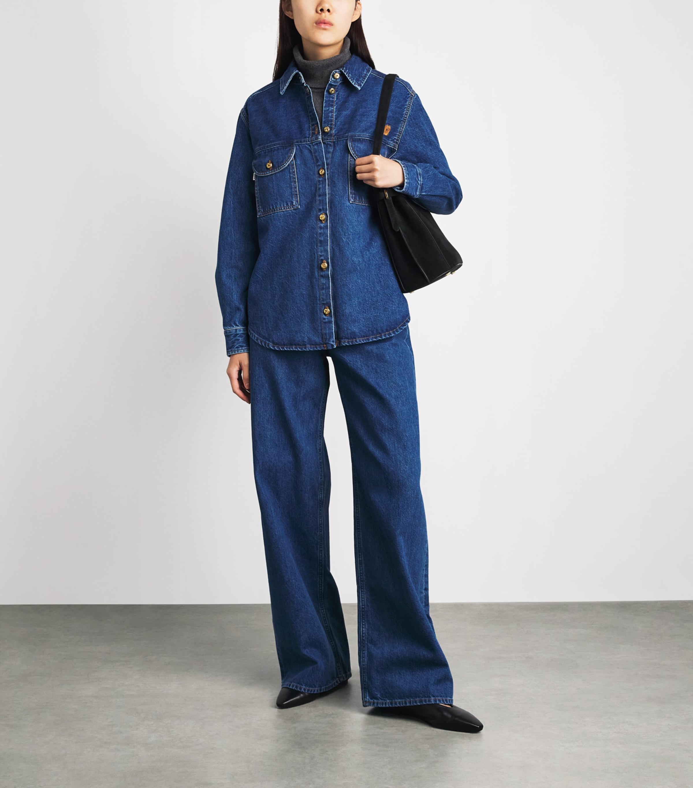BLAZÉ MILANO Blazé Milano Wide Leg Jeans with Logo Detailing