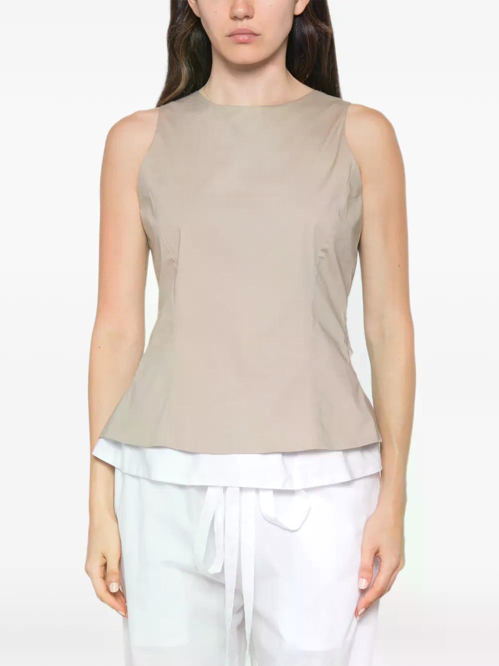 MOUTAKI MOUTAKI Sleeveless Bow Detail Peplum Blouse