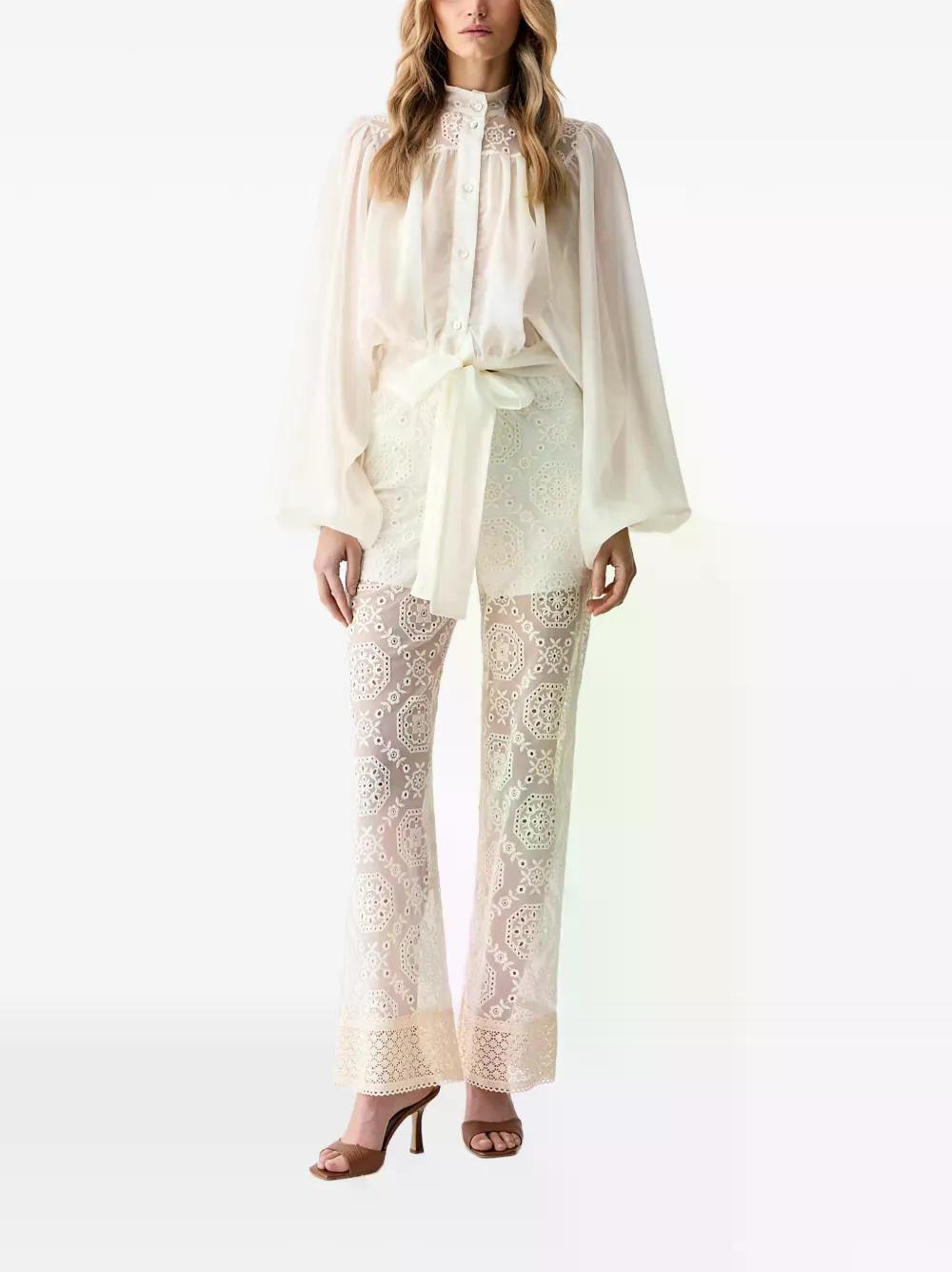 HAVEONE Haveone Broderie Anglaise Balloon Sleeve Blouse