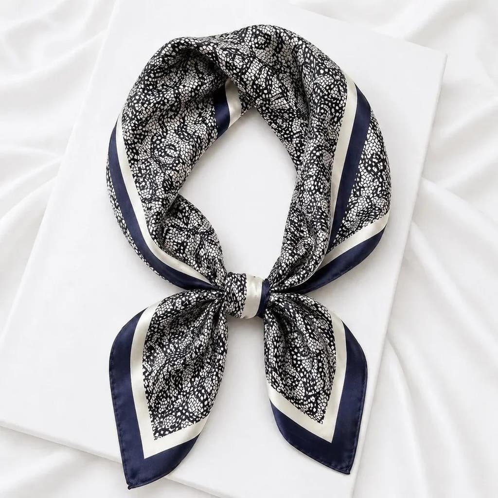 SILKSILKY pure silk printed square scarf for women
