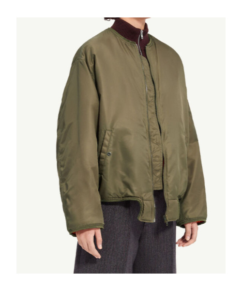 MAISON MARGIELA Mm6 Maison Margiela Zip Up Bomber Jacket with Stand Collar