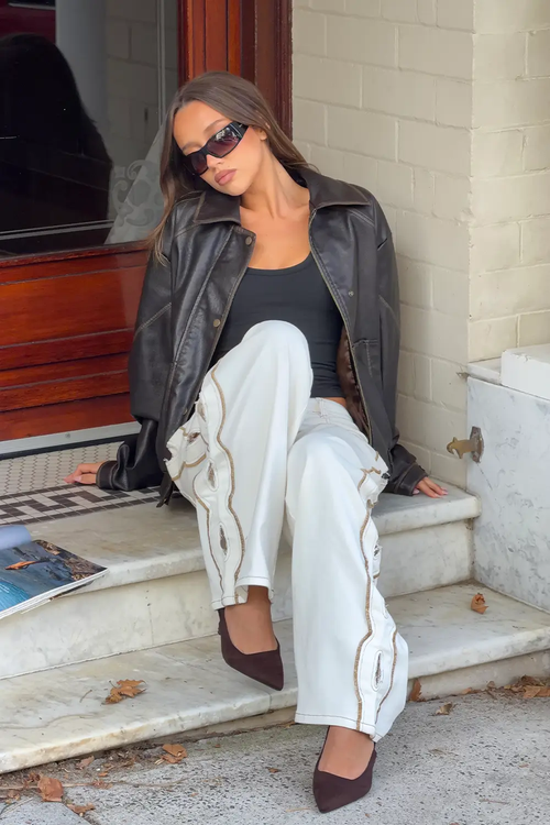 SASHA THERESE Sasha Therese Alix Faux Leather Jacket