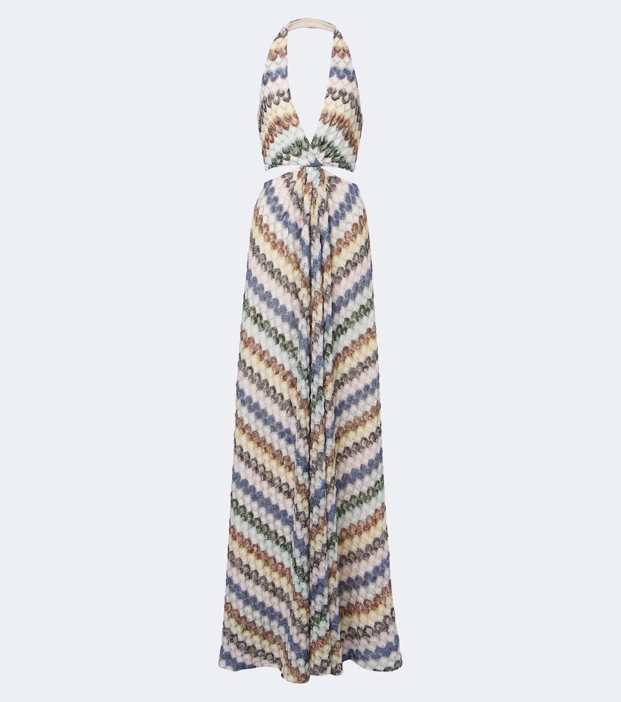 MISSONI Missoni Zigzag Cutout Lamé Maxi Dress