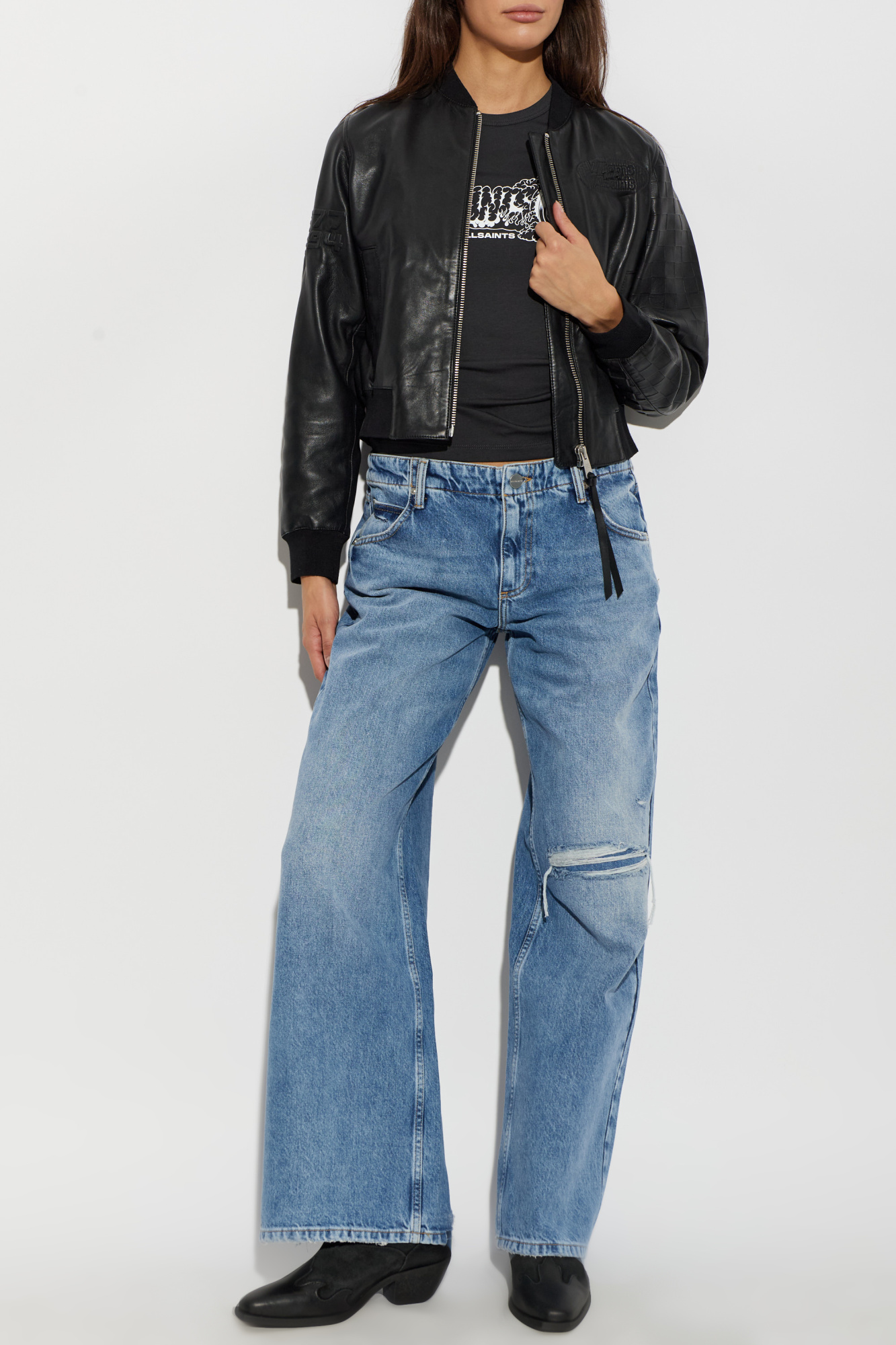 ALLSAINTS AllSaints Orten Leather Bomber Jacket