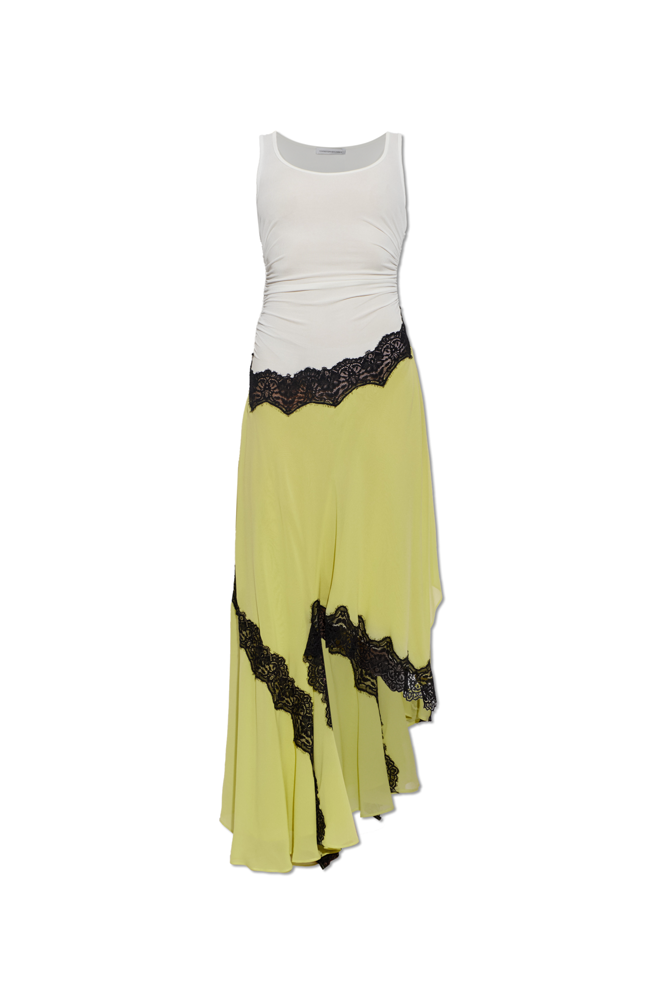 CHRISTOPHER ESBER Christopher Esber Asymmetrical Lace Insert Maxi Dress