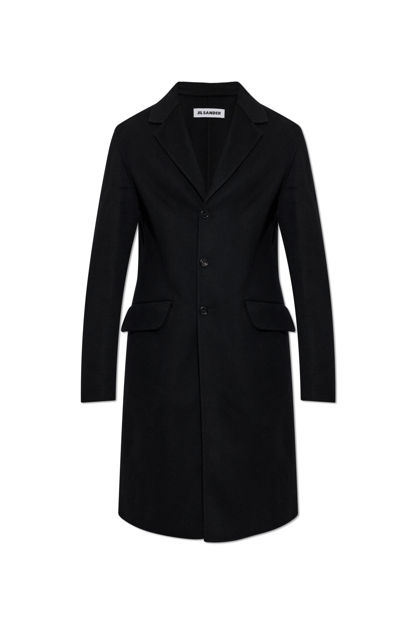 JIL SANDER JIL SANDER Single-Breasted Wool and Cashmere Coat with Peak Lapel