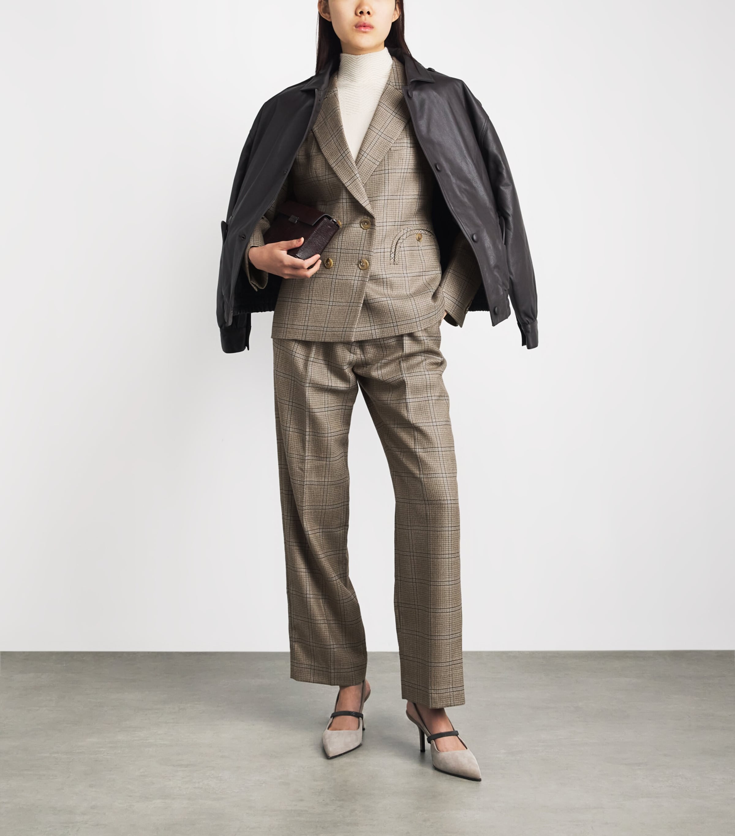 BLAZÉ MILANO Blazé Milano Virgin Wool Check Tailored Trousers