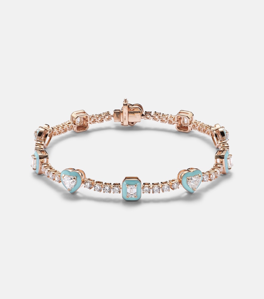 HermèS Enamel Rose Gold Clic-Clac H Bracelet - Blue  display picture 1