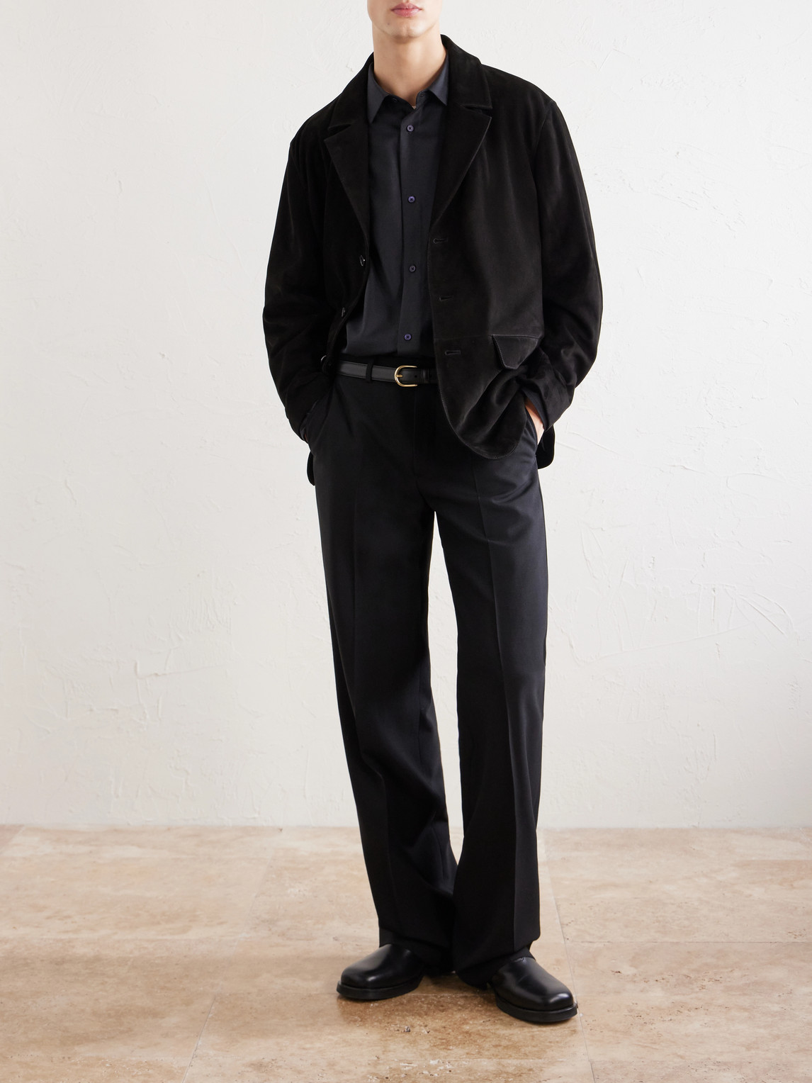 FRAME FRAME Suede Blazer with Notch Lapels