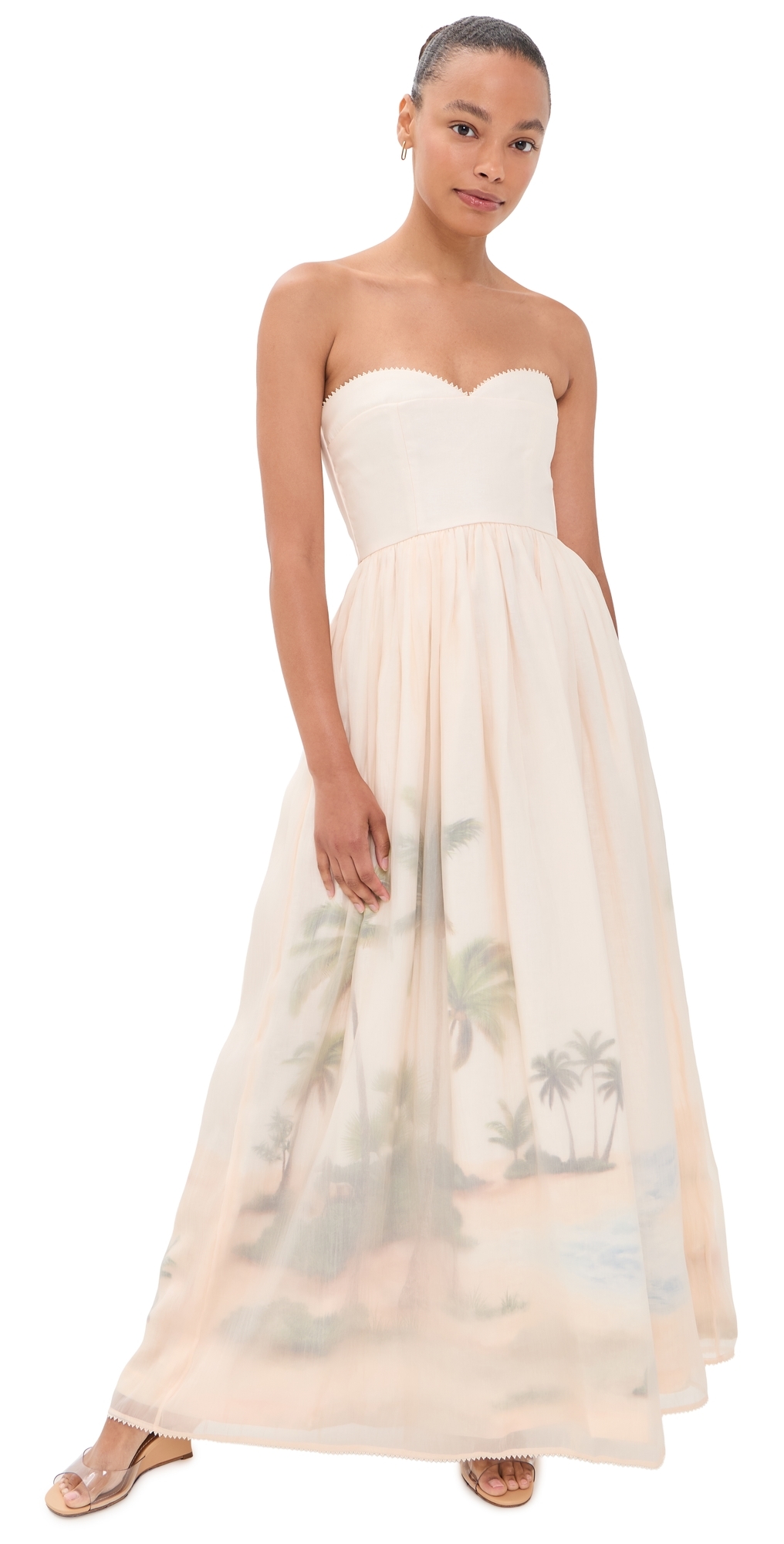 AGUA BENDITA Agua by Agua Bendita Strapless Maxi Dress with Beaded Trim