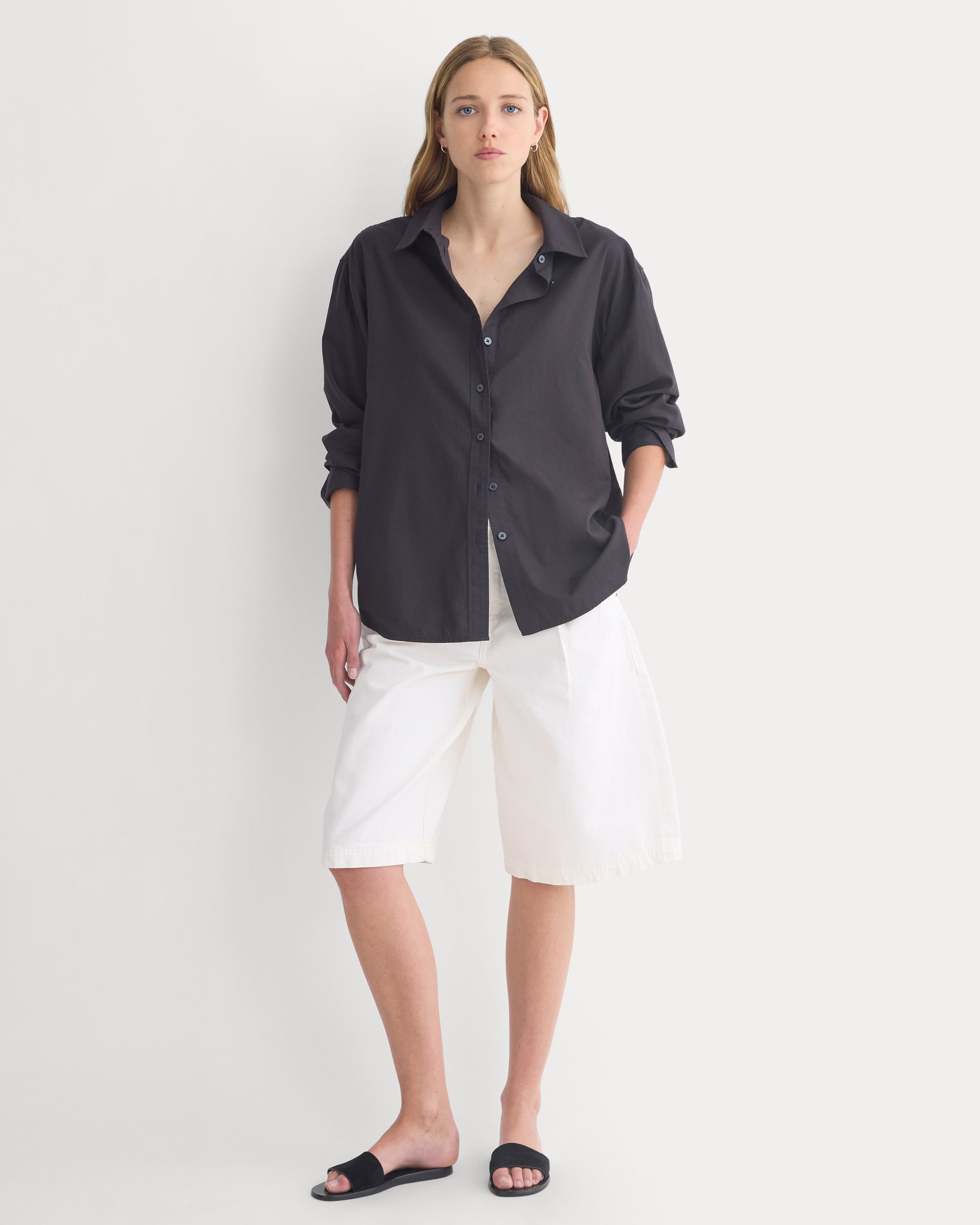 EVERLANE High-Rise Pleated Culotte