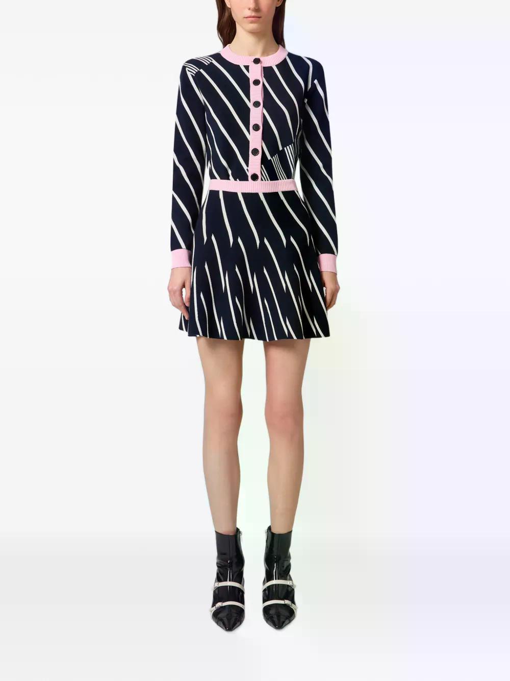 MSGM MSGM Diagonal Stripe Mini Skirt