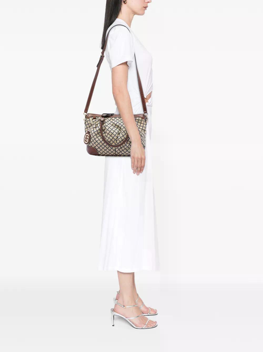 GUCCI GUCCI Diamante Canvas Sukey Satchel