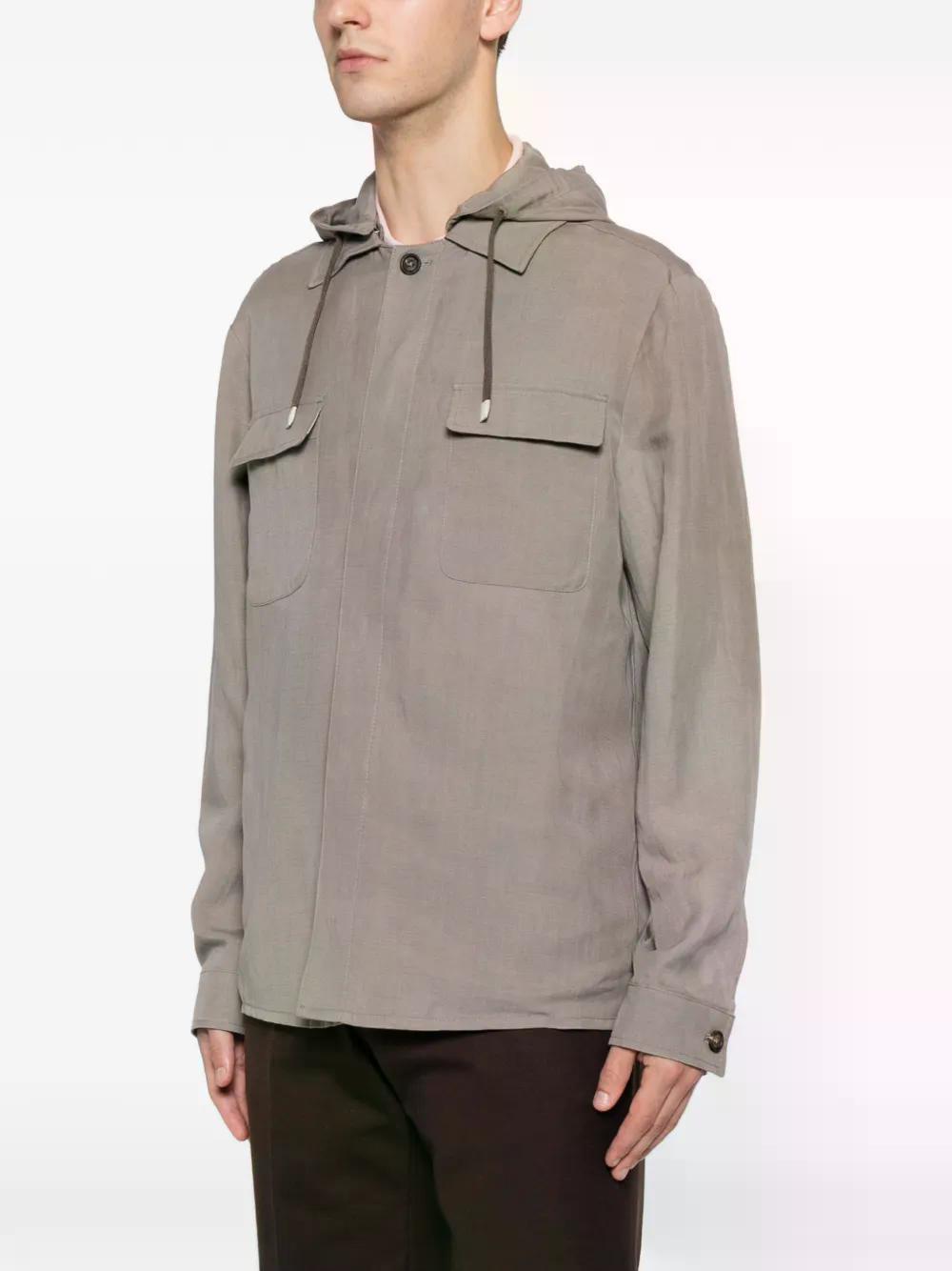 ELEVENTY Eleventy Hooded Jacket with Chest Flap Pockets