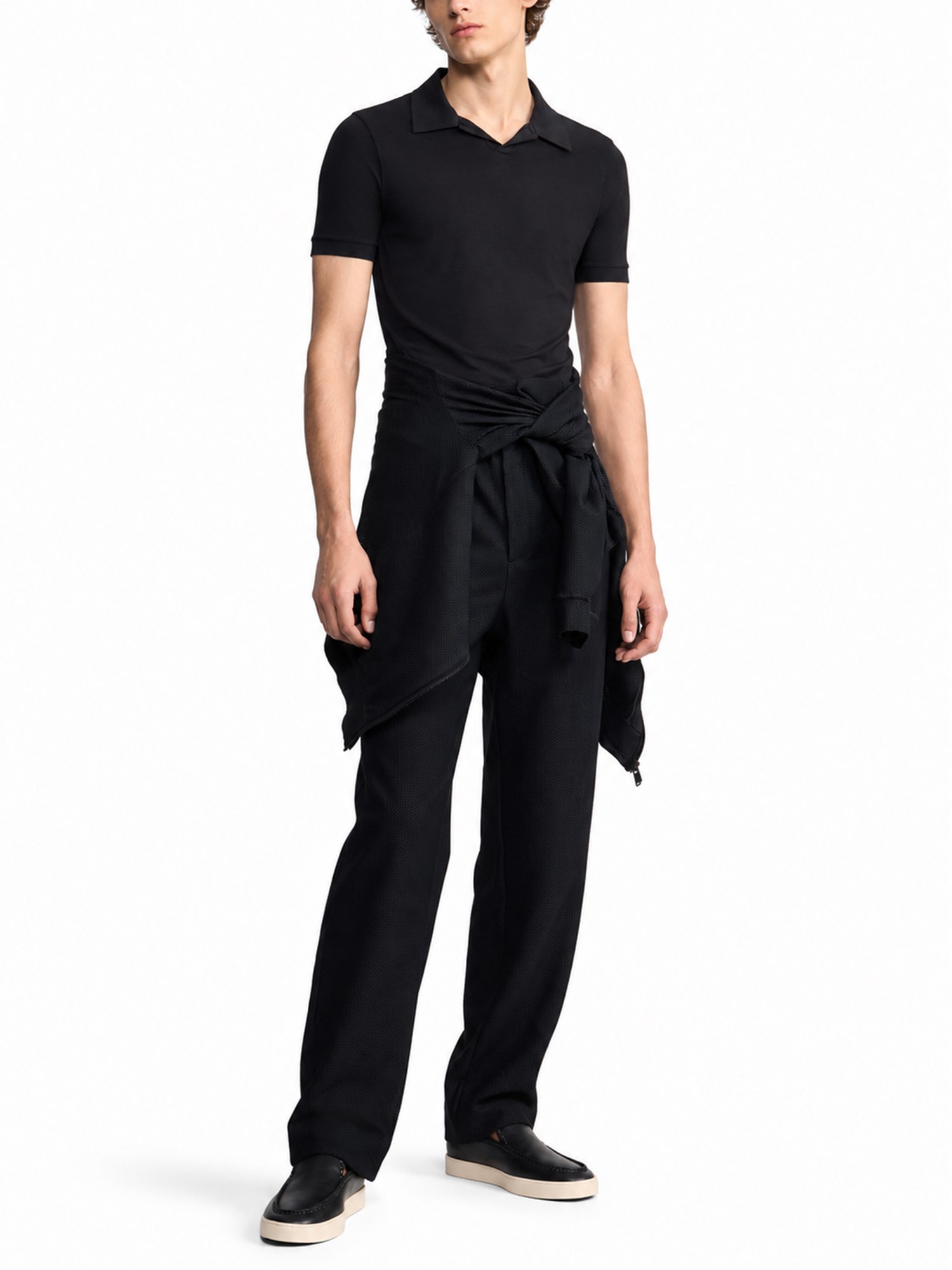 GIORGIO ARMANI polo in jersey di viscosa stretch