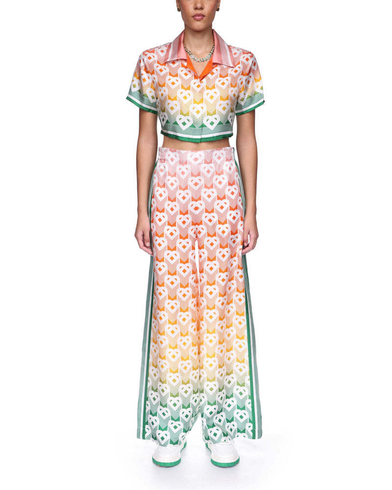 CASABLANCA Casablanca Gradient Heart Monogram Wide Leg Trousers
