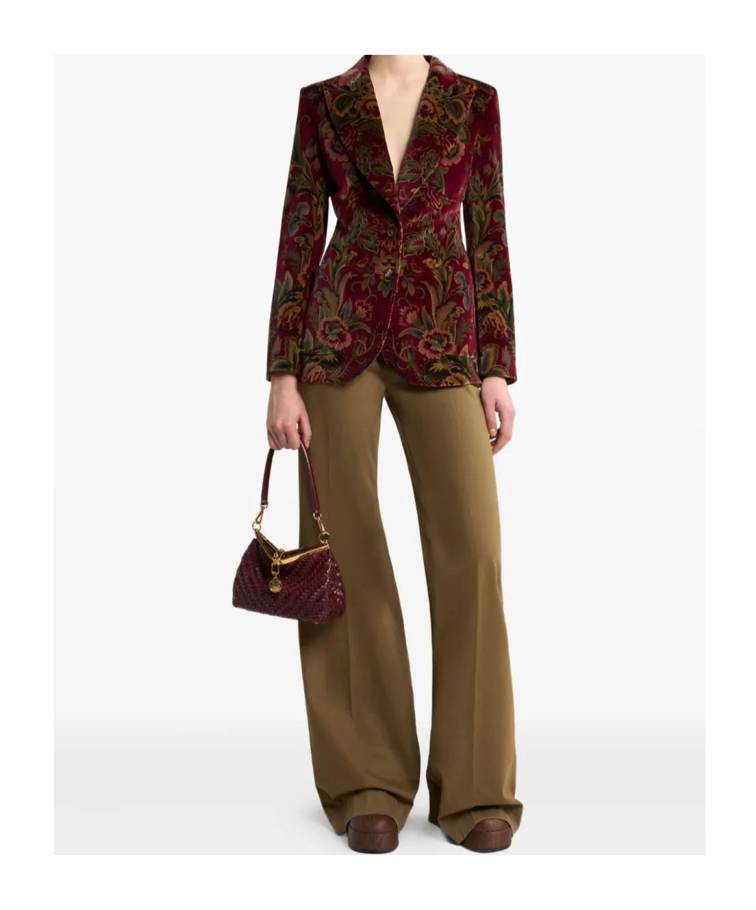 ETRO Etro Floral Print Velvet Blazer