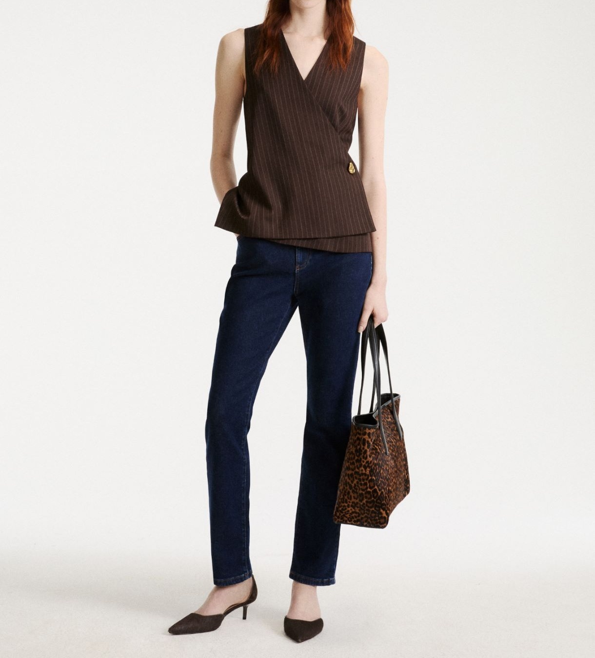 MARELLA MARELLA Ranghi Pinstripe Sleeveless Blazer