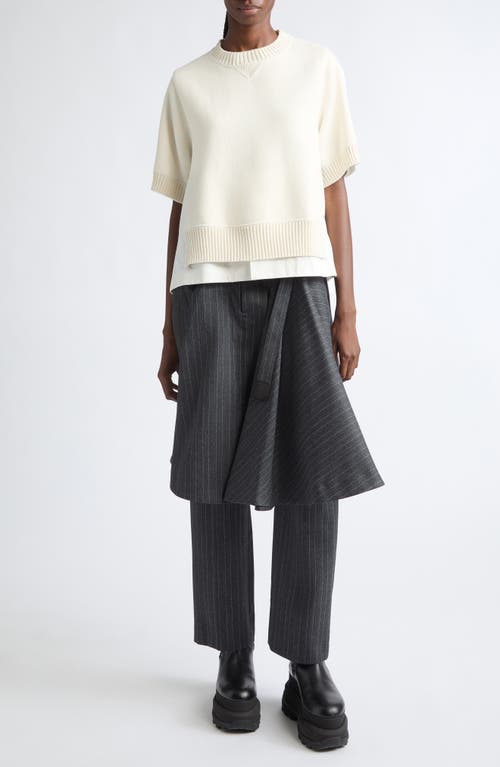 SACAI Sacai Pinstripe Skirt Layered Trousers