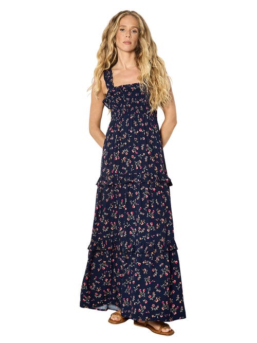 APRICOT Apricot Ditsy Floral Smocked Maxi Dress with Ruffle Trim