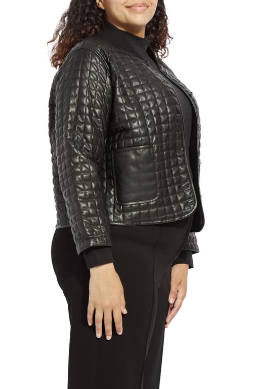 LYSSÉ Lysse Agnes Quilted Faux Leather Cropped Jacket
