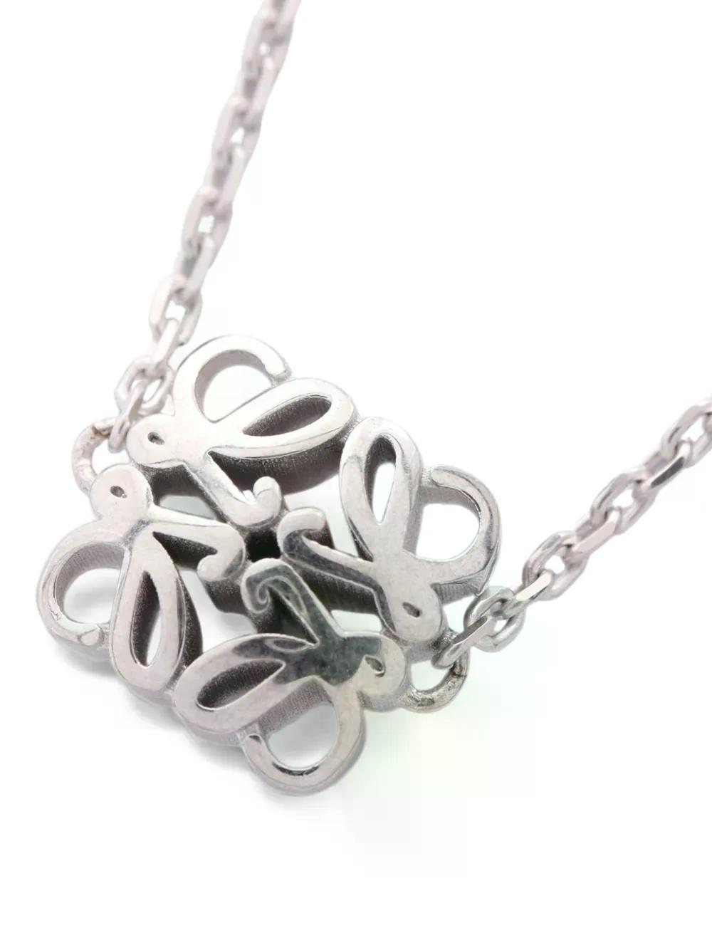 Loewe Anagram Sterling Pendant Necklace - Rhodium | Editorialist display picture 3