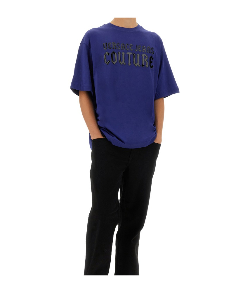 VERSACE Versace Jeans Couture Logo-Patch Crewneck T-Shirt