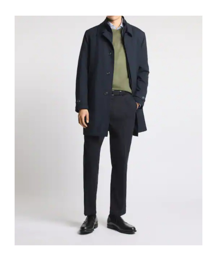 FAY Fay Single-Breasted Coat with Button-Tab Cuffs