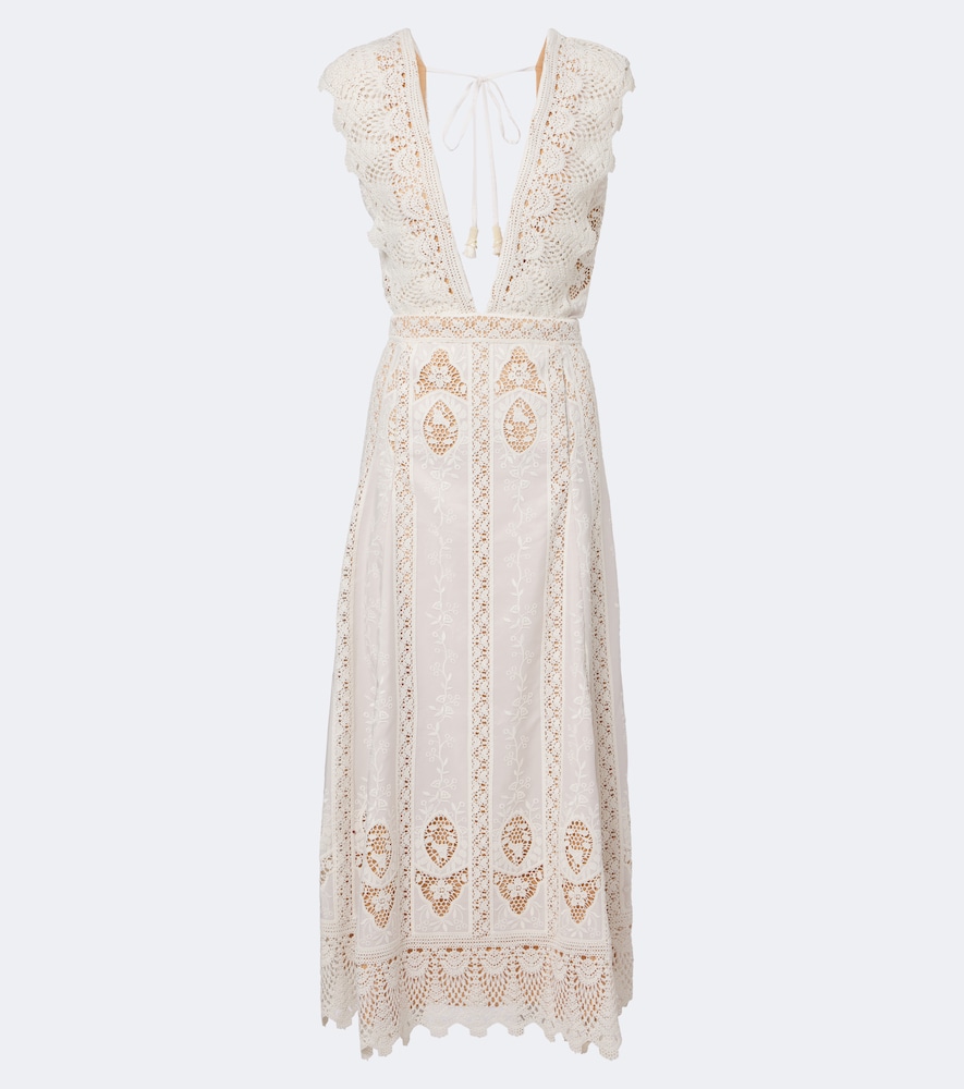 JOHANNA ORTIZ embroidered crochet midi dress