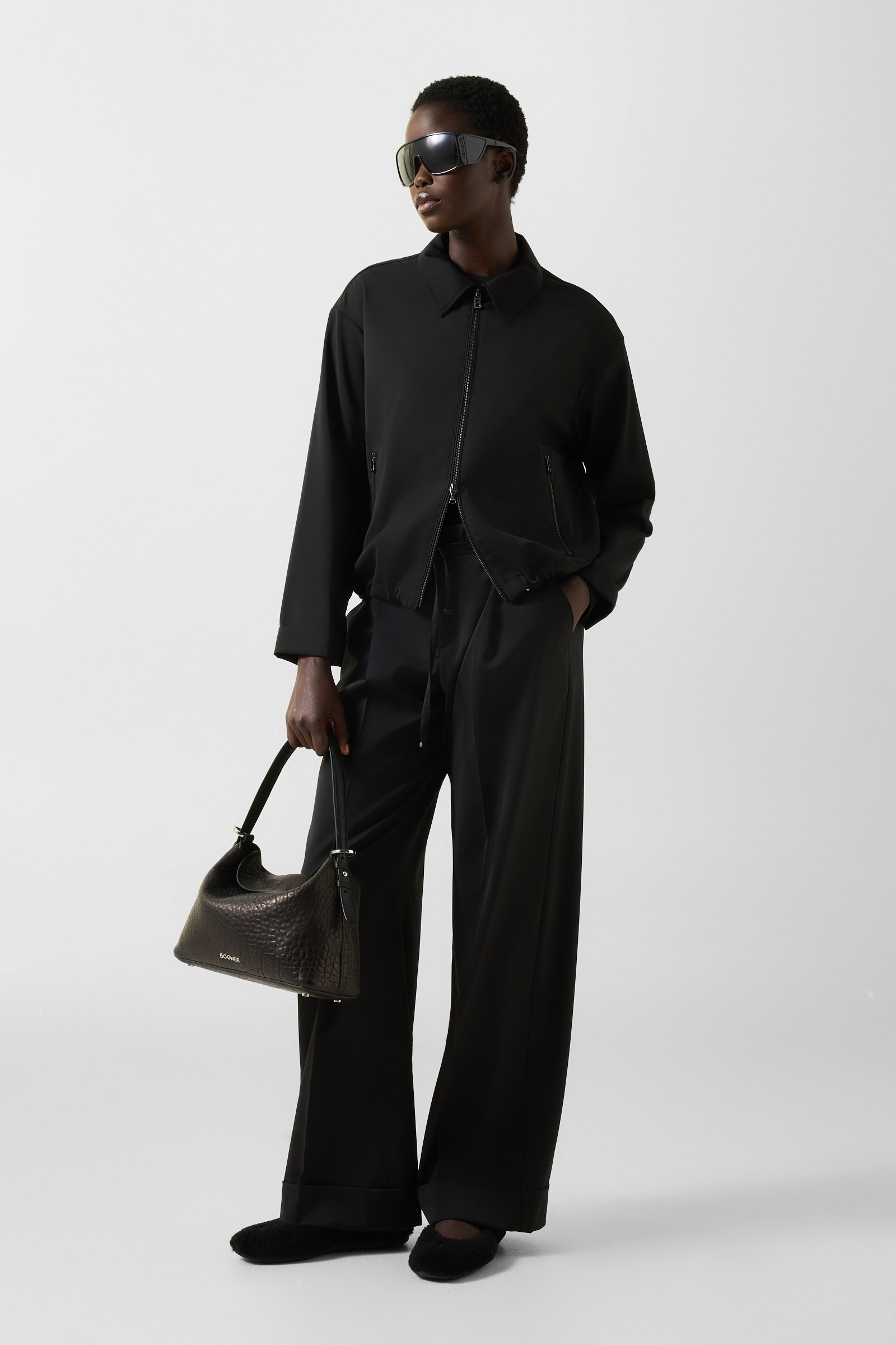 BOGNER BOGNER Elfy Virgin Wool Pleated Wide-Leg Pants