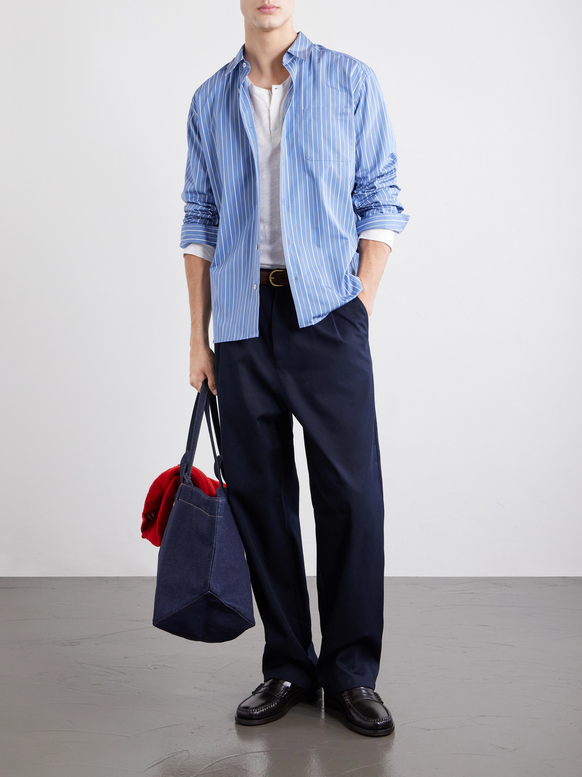A.P.C. A.P.C. - Malo Striped Cotton-Poplin Shirt - Men - Blue - S