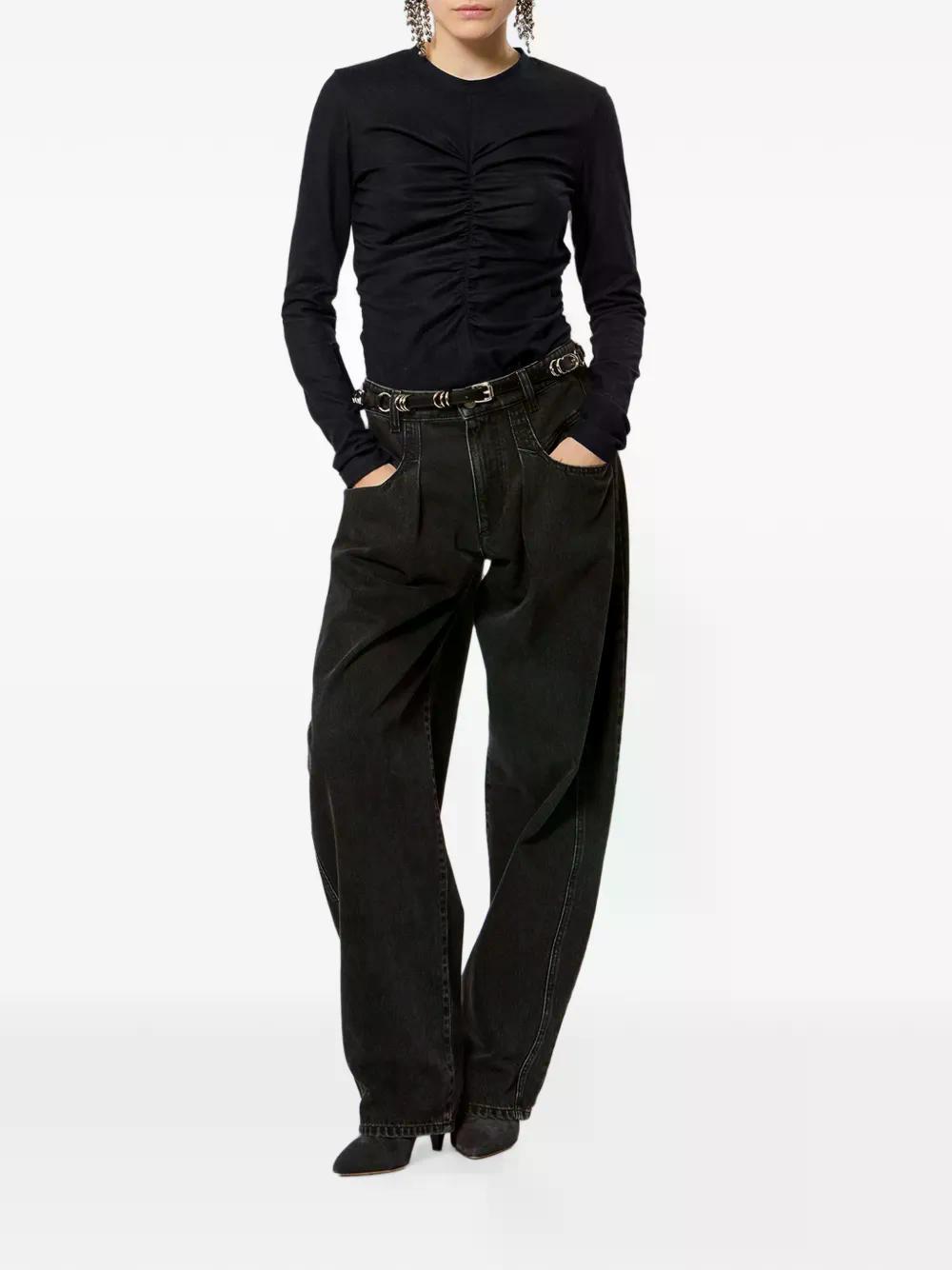 MARANT ETOILE MARANT ÉTOILE Ruched Jersey Long Sleeve Top