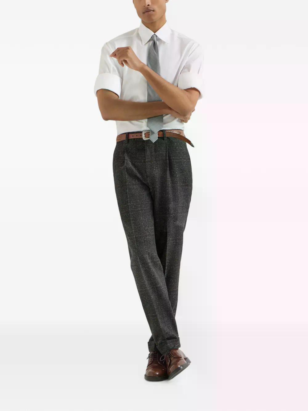 BRUNELLO CUCINELLI Brunello Cucinelli Prince of Wales Flannel Trousers