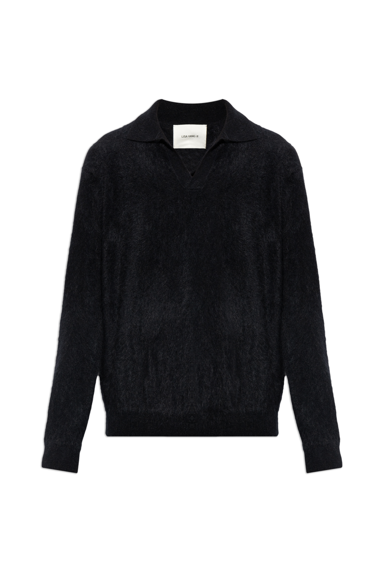 LISA YANG Lisa Yang 'Omar' Black Cashmere Polo