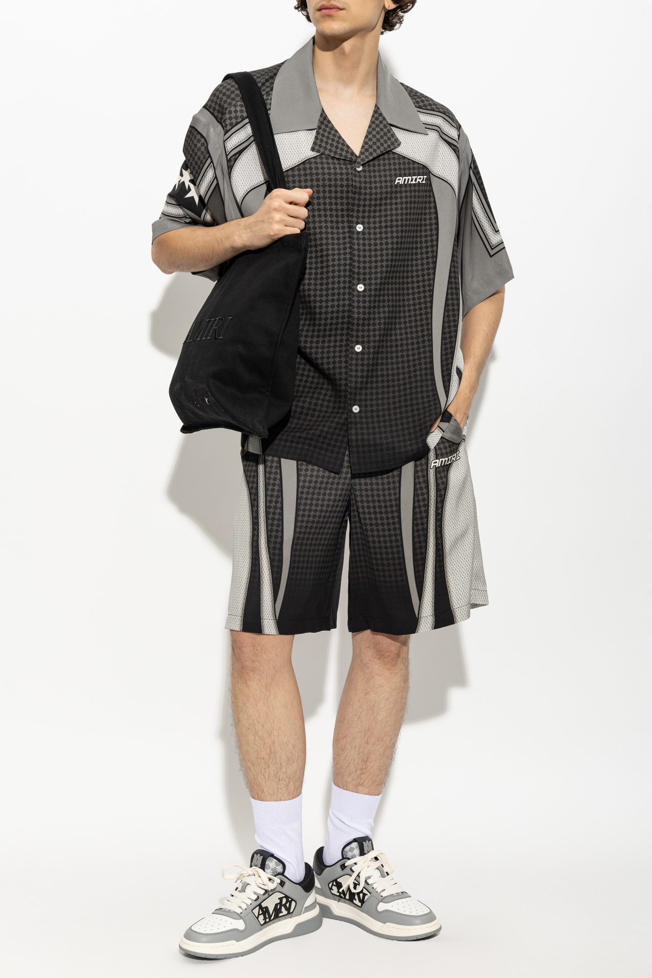 AMIRI Amiri Paneled Houndstooth Shorts