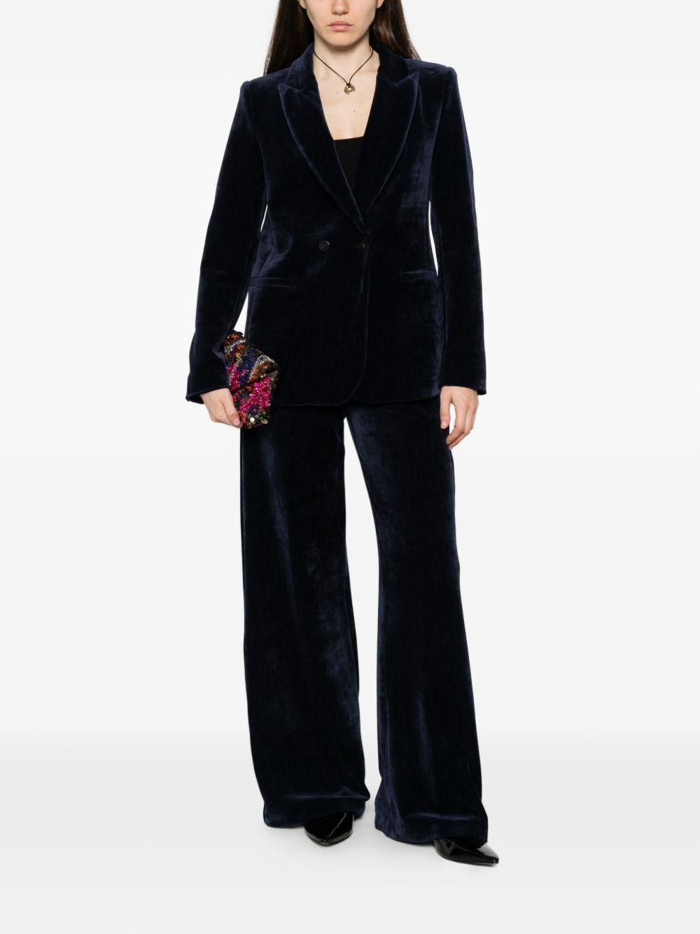 FORTE_FORTE Forte Forte Velvet High-Waisted Wide Leg Trousers